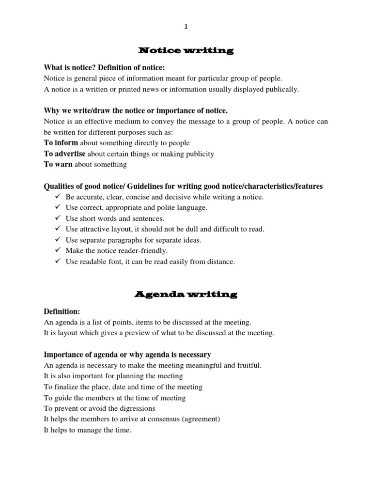 Notice and Agenda Writing | PDF | Agenda (Meeting) | Consensus Decision ...