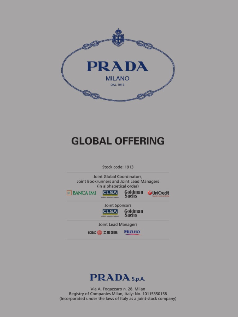 Prada S.p.A. Prospectus Full PDF | PDF | Capital Gains Tax | Dividend
