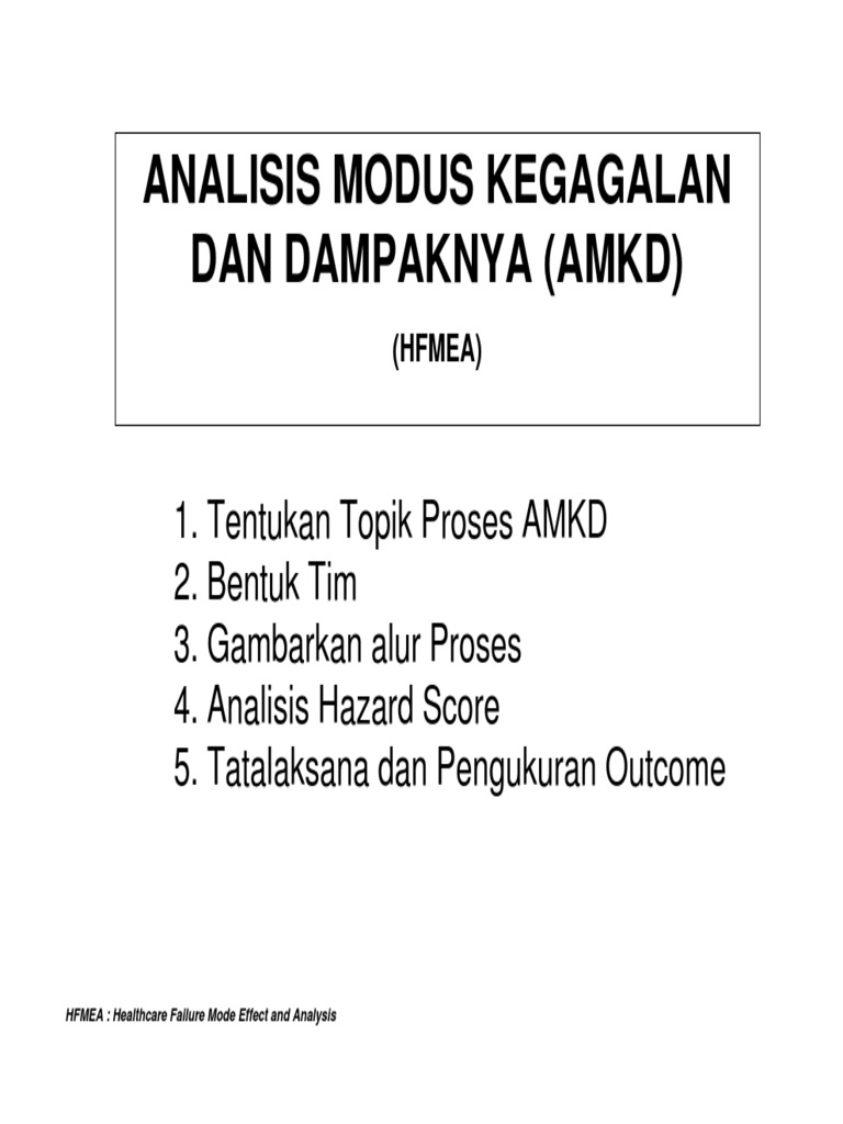 Case Examples HFMEA PSA (AMKD) PDF | PDF