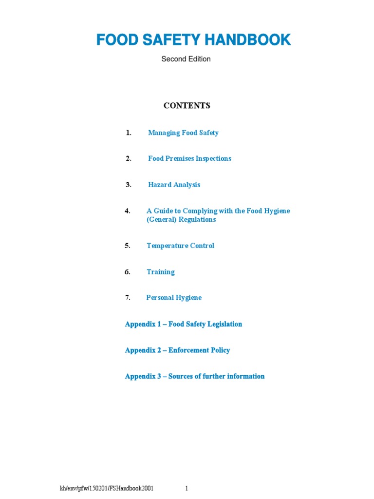 Food Safety Handbook Overview | PDF | Food Safety | Hygiene