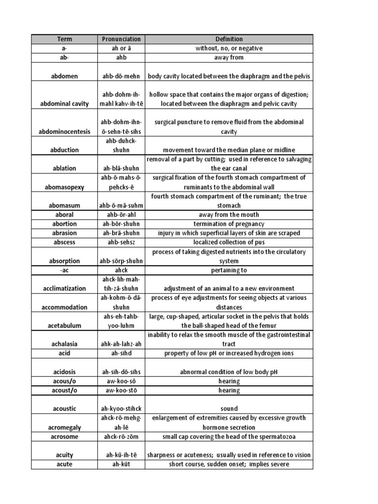 Veterinary Terminology Guide | PDF | Adrenal Gland | Heart