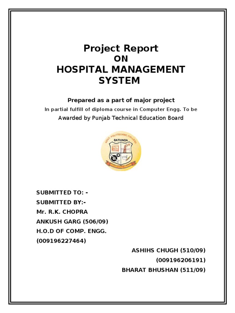 Hospital Management Report Final | PDF | Microsoft Access | Microsoft ...