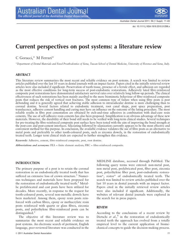 Current Perspectives On Post Systems | PDF | Dental Composite ...