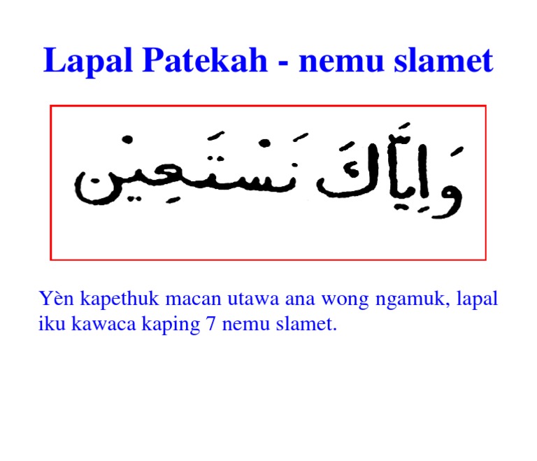Lapal Patekah: Nemu Slamet Tips | PDF