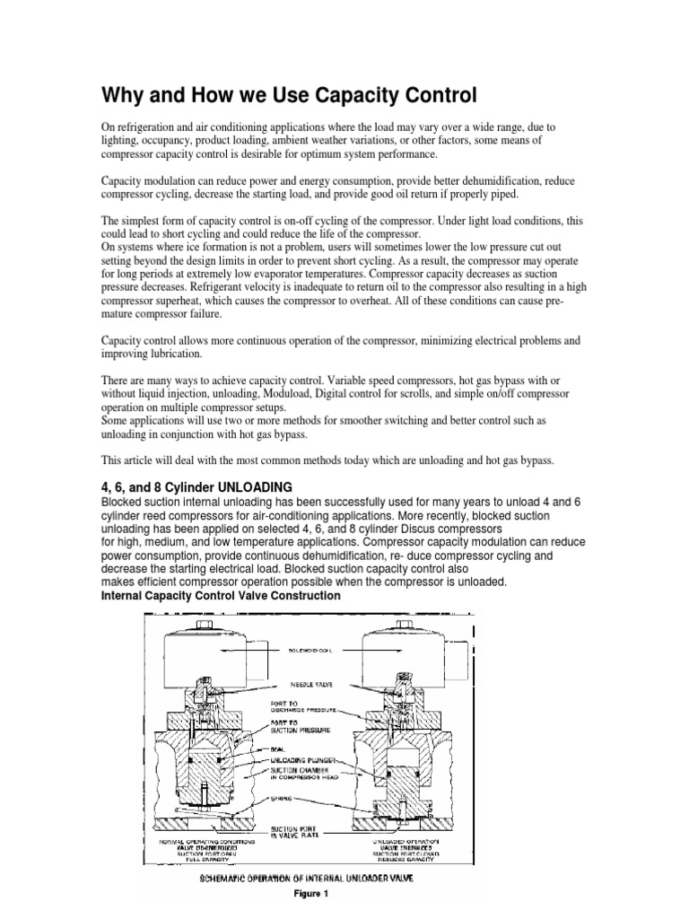 Compressors Capacity Control | PDF | Gas Compressor | Thermostat