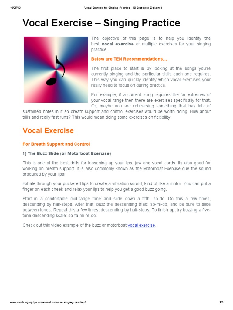 Vocal Exercise For Singing Practice 10 Exercises Explained Pdf
