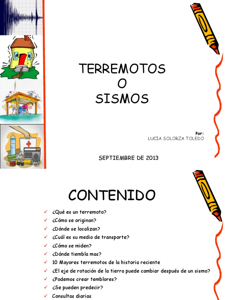 Terremotos o Sismos para Ninos | PDF | Temblores | Peligros geológicos
