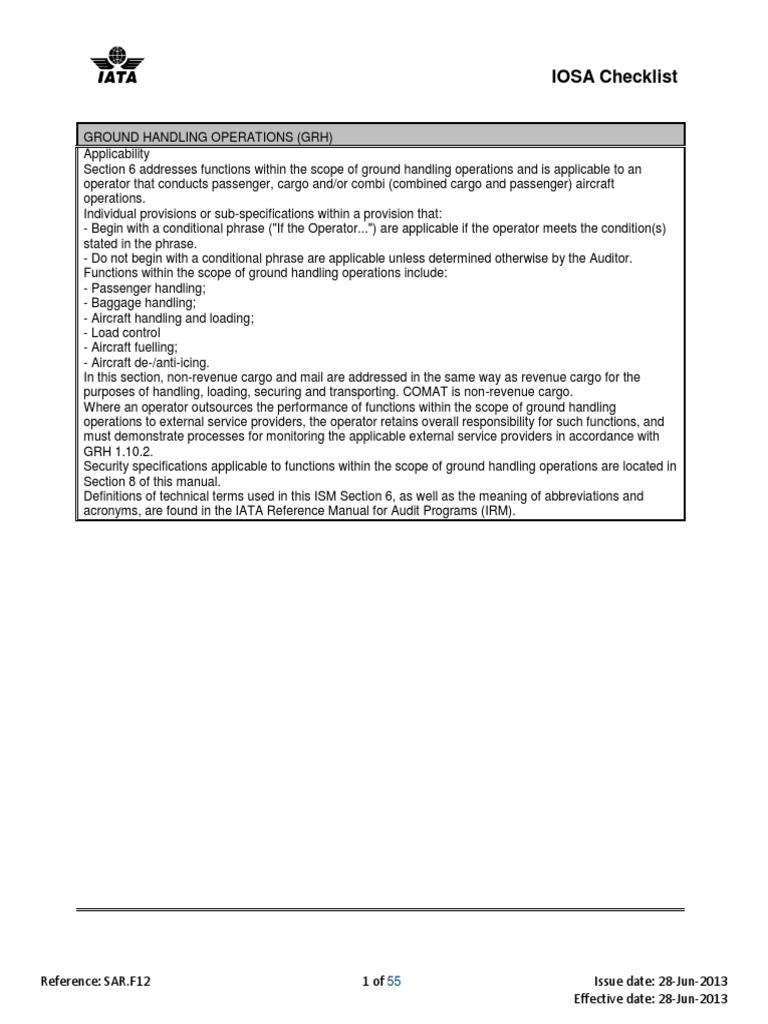 SAR.F12 - Checklist GRH | PDF | Dangerous Goods | Safety