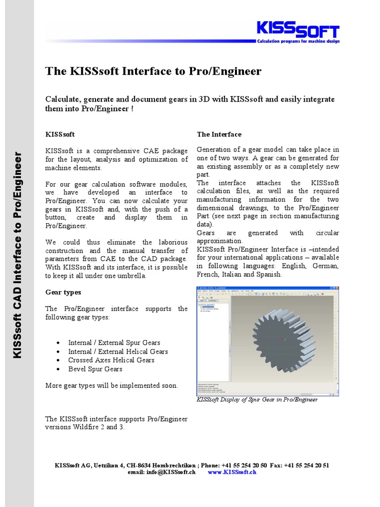 The Kisssoft Interface To Pro/Engineer | Download Free PDF | Gear ...