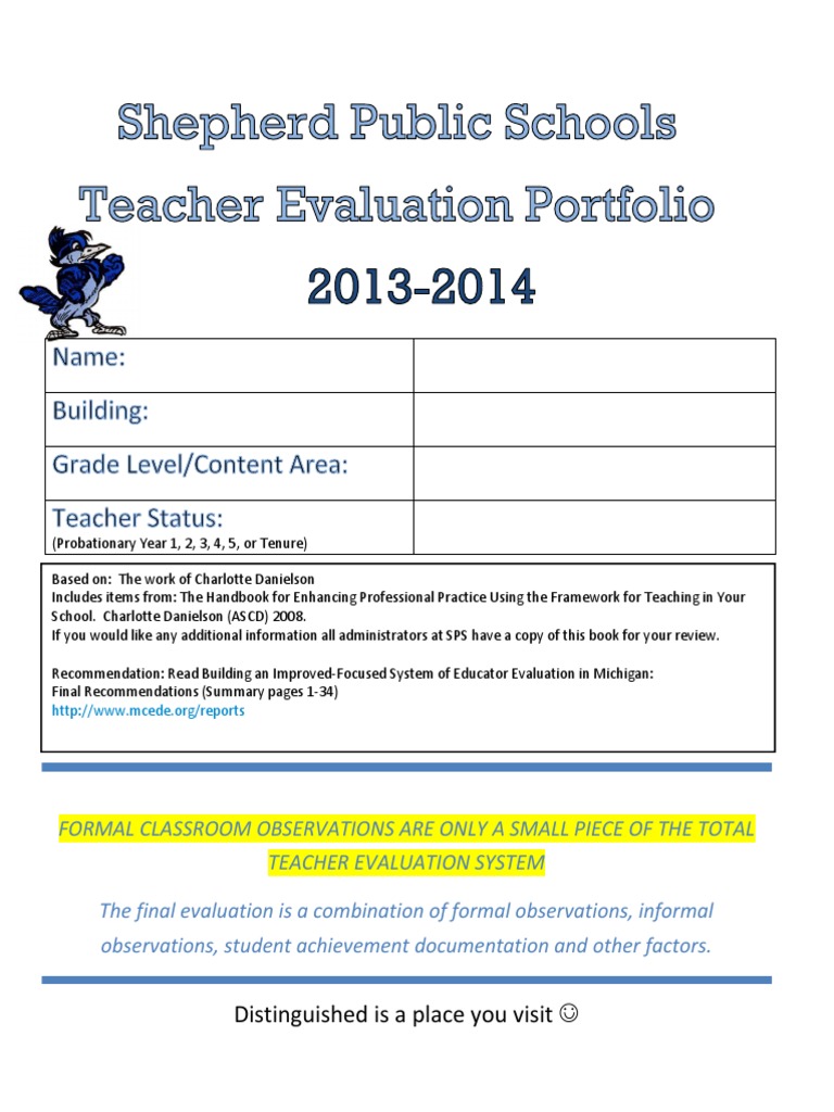Teacher Evaluation Portfolio Guide 2013-2014 | PDF | Educational ...