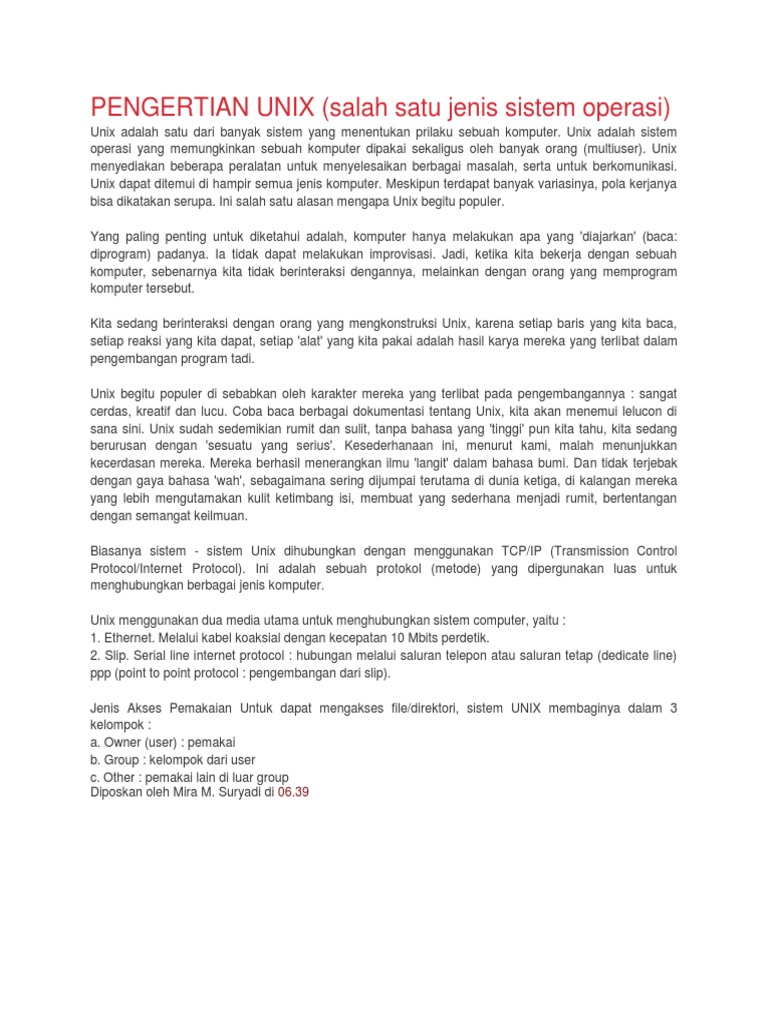 Pengertian Unix | PDF