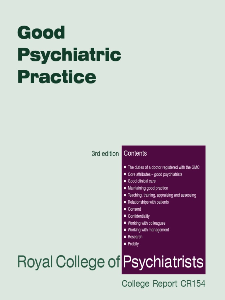 Good Psychiatric Practice | PDF | Psychiatry | Patient