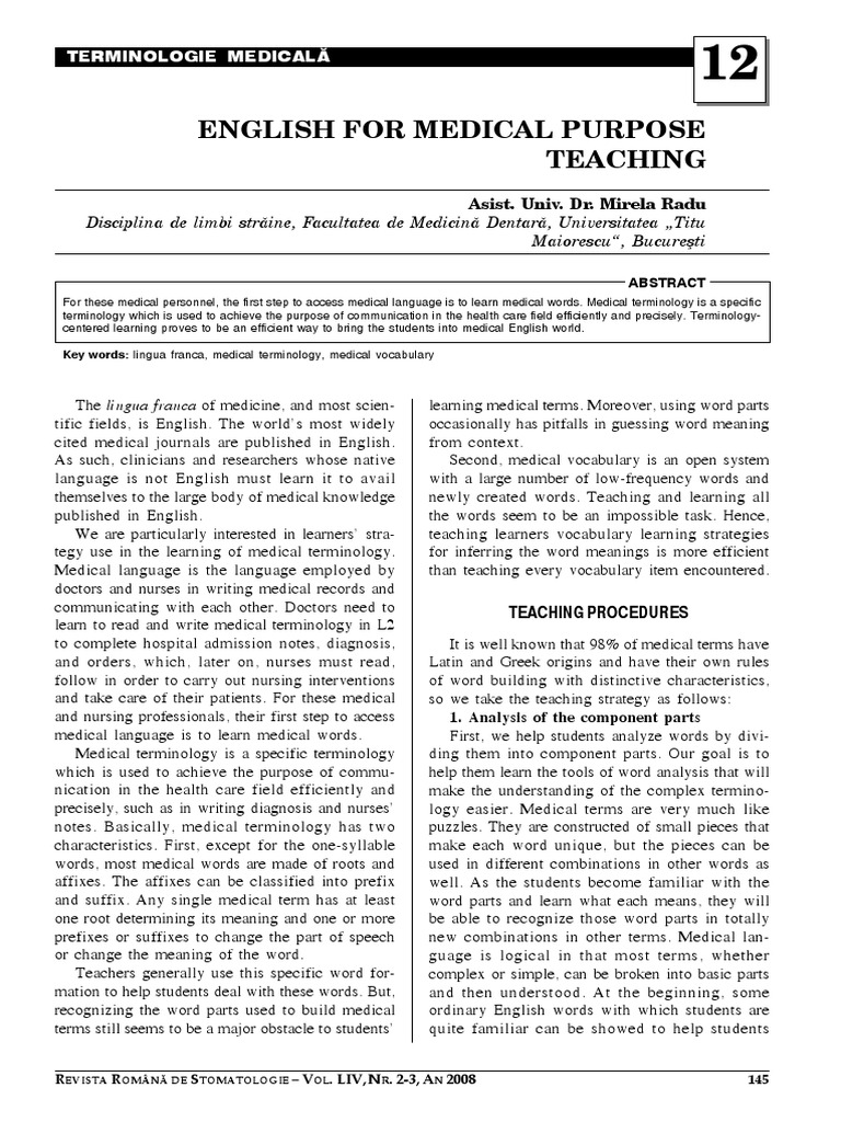 Learning Medical Terminology Efficiently | PDF | Human Digestive System ...