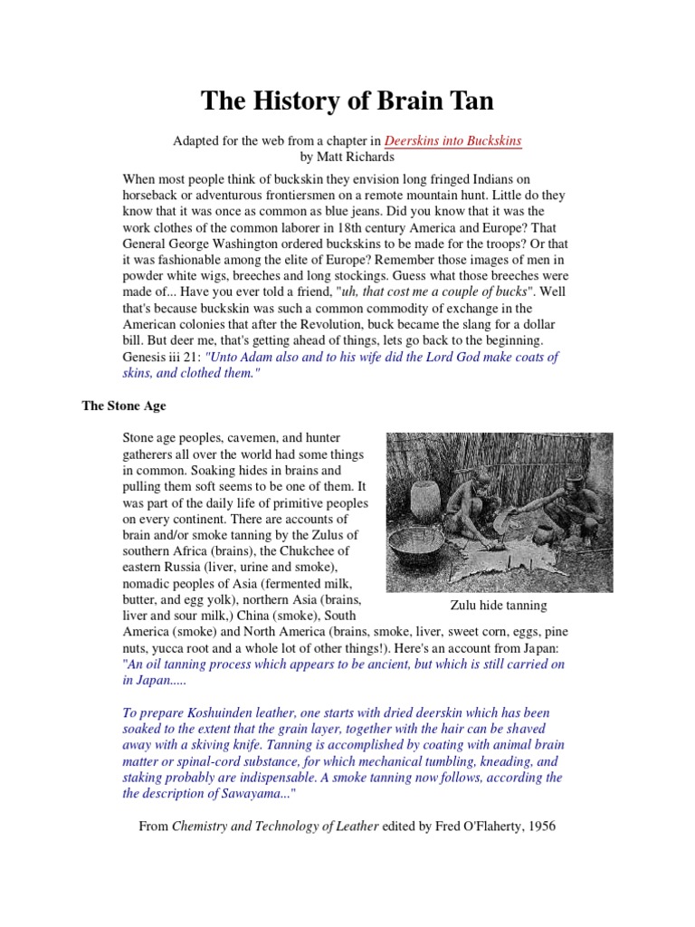 The History of Brain Tan PDF | PDF | Clothing