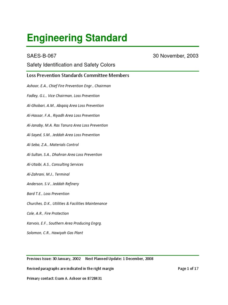 Saudi Aramco Engineering Standard - Safety Identification and Safety ...