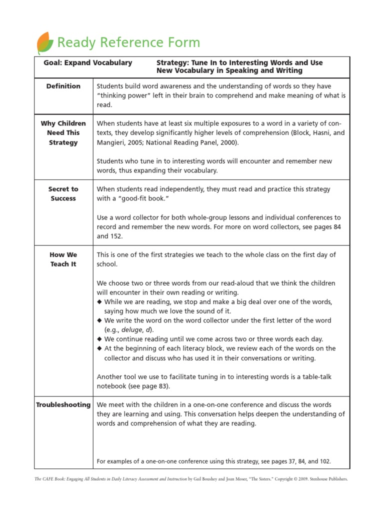 RRF Expand Vocabulary Tune in To Interesting Words | PDF