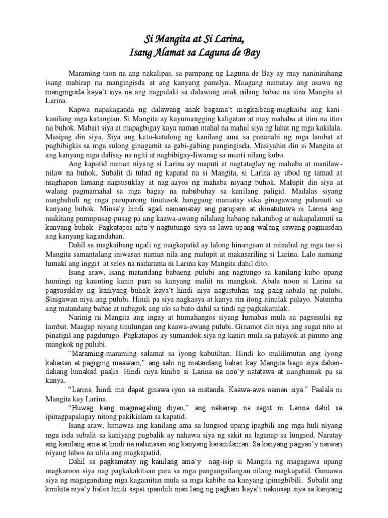 Si Mangita at Si Larina | PDF