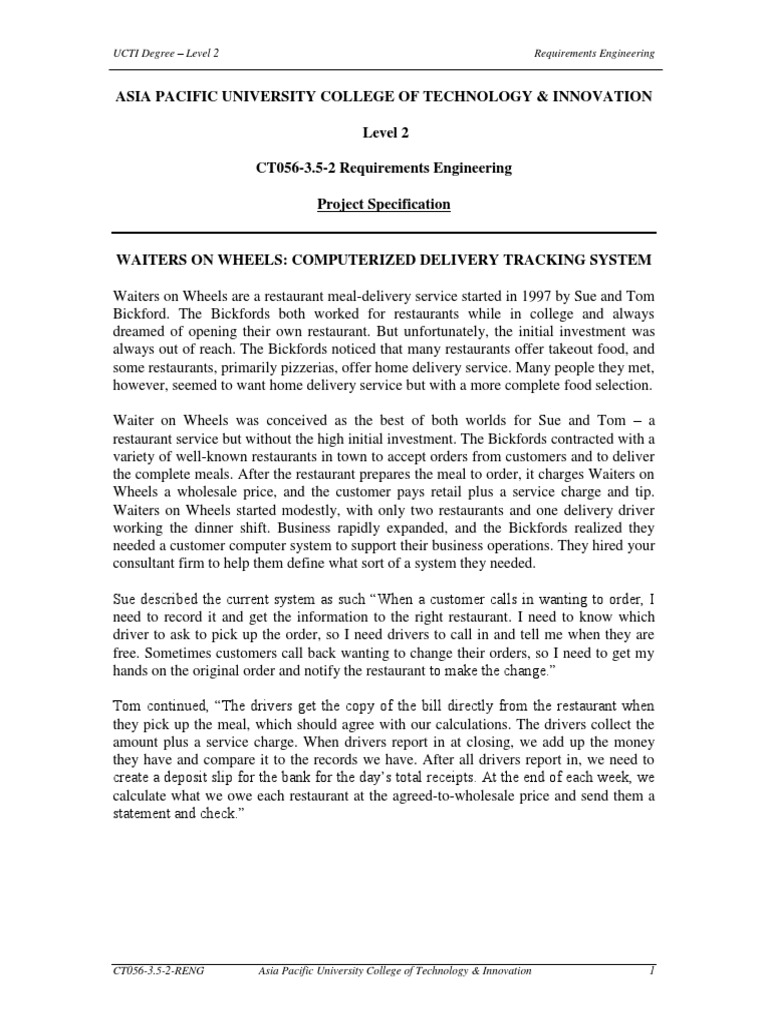 Project Specification | PDF | Specification (Technical Standard ...