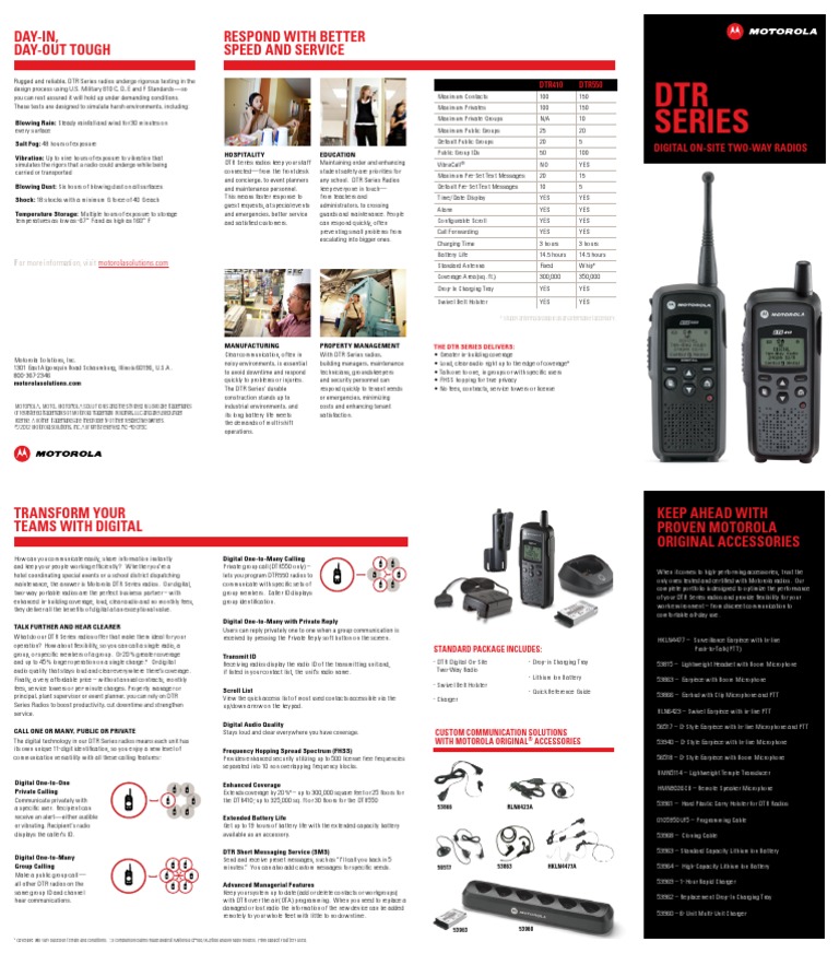 Motorola DTR650 Brochure | Motorola | Radio