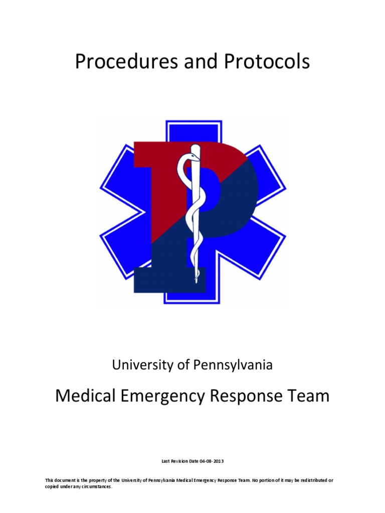 Penn Medical Emergency Response Team Protocols | PDF | Emergency ...