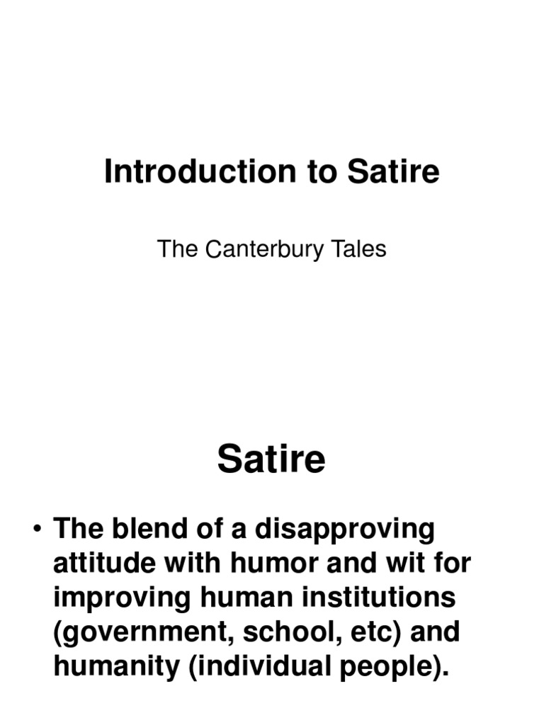 Intro To Satire | PDF | Satire | Parody