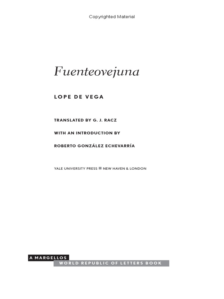 Fuenteovejuna: Lope de Vega | PDF | Poetry