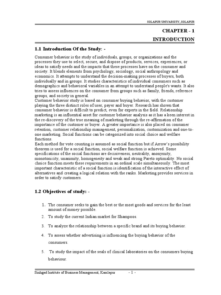 Chapter - 1 1.1 Introduction of The Study: - : Sinhgad Institute of ...