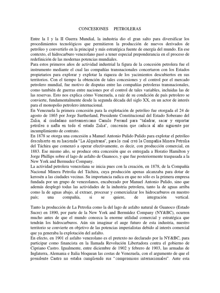 Concesiones Petroleras | PDF | OPEP | Petróleo