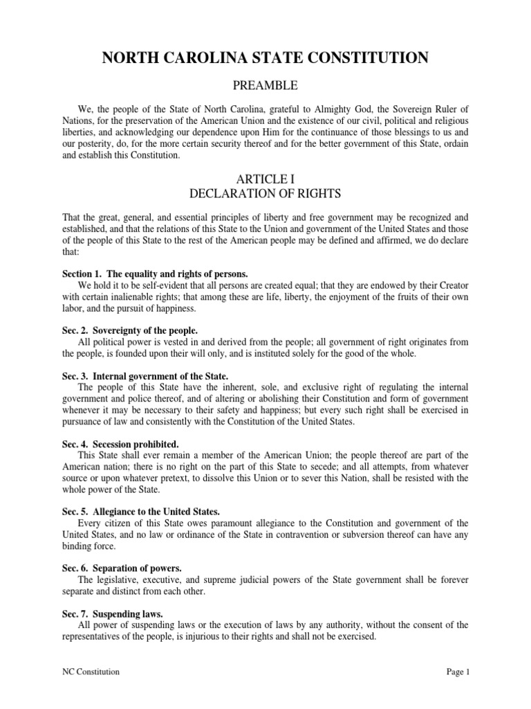 NC Constitution | Download Free PDF | Veto | Pardon