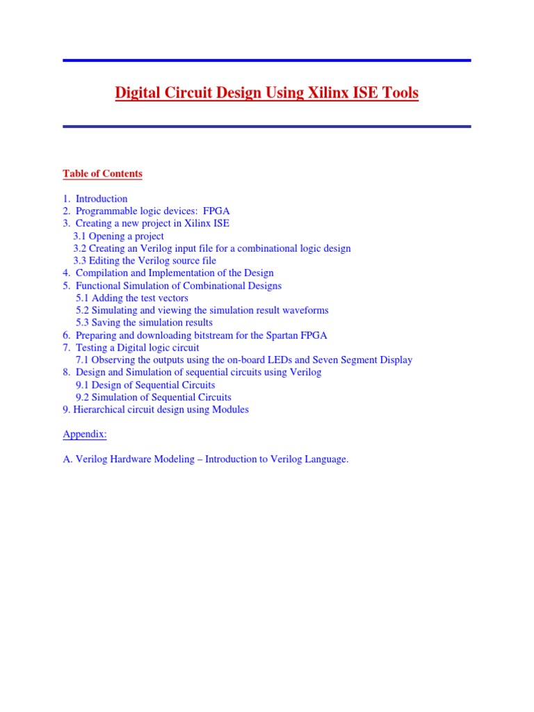 Digital Circuit Design Using Xilinx ISE Tools | PDF | Hardware Description Language | Field ...