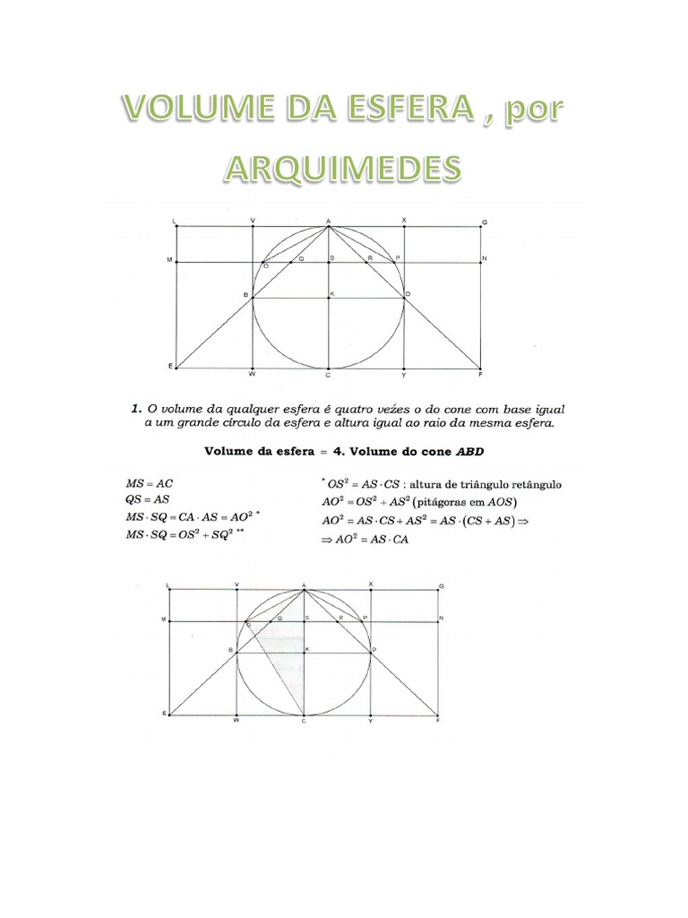 Volume Da Esfera Por Arquimedes | PDF | Ensino de Matemática