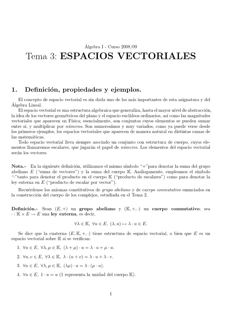 Subespacios Vectoriales PDF | PDF