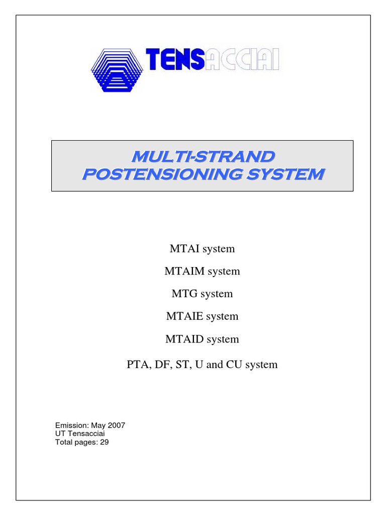 Tensa Post-Tensioning System Overview | PDF | Prestressed Concrete ...