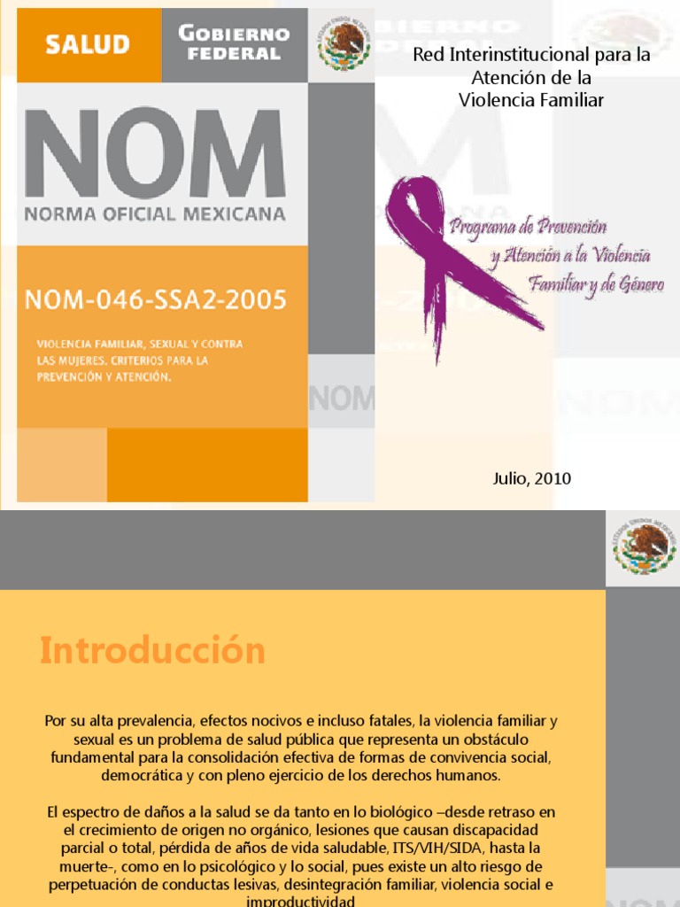Nom 046 Ssa2 2005 | PDF | Violencia doméstica | Violencia