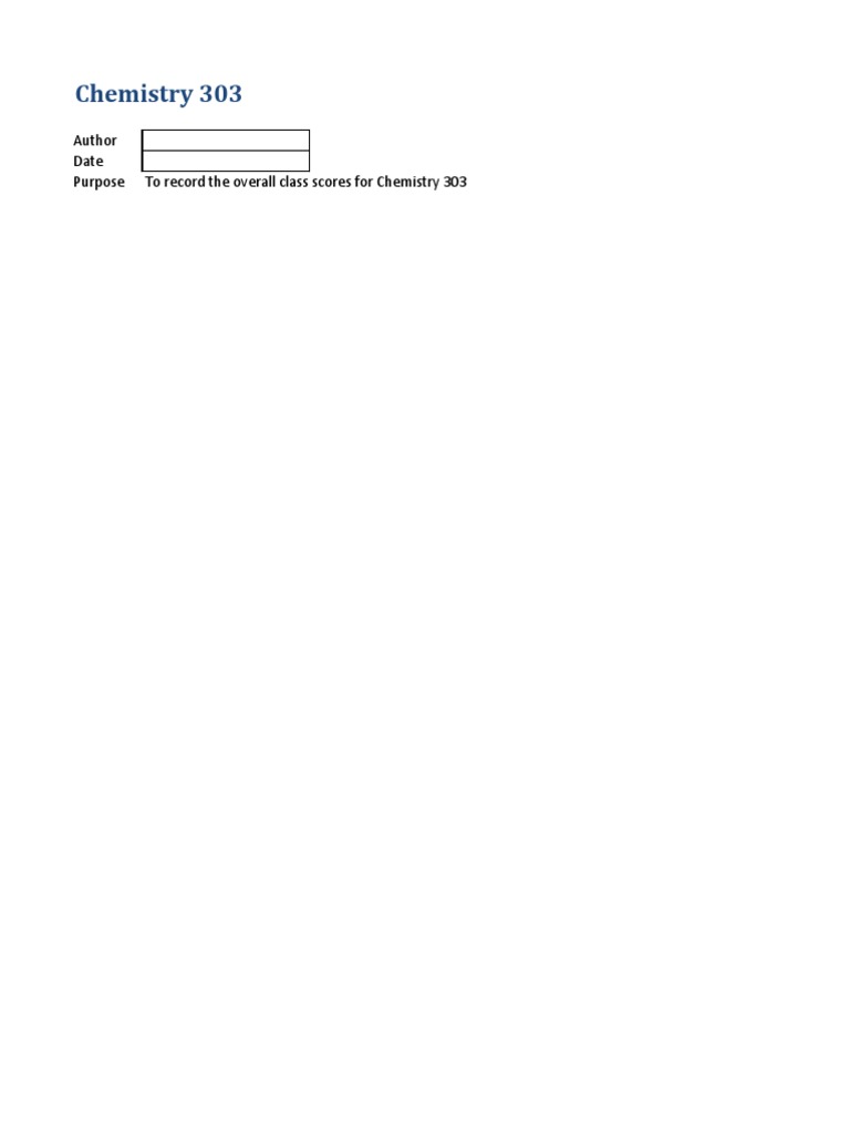 Chemistry - XLSX - Excel | PDF