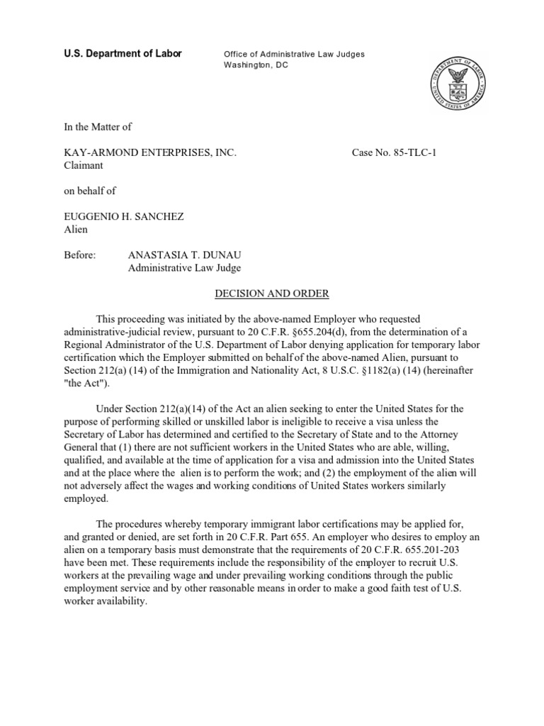 Department of Labor: 1985 00001 | PDF | Law