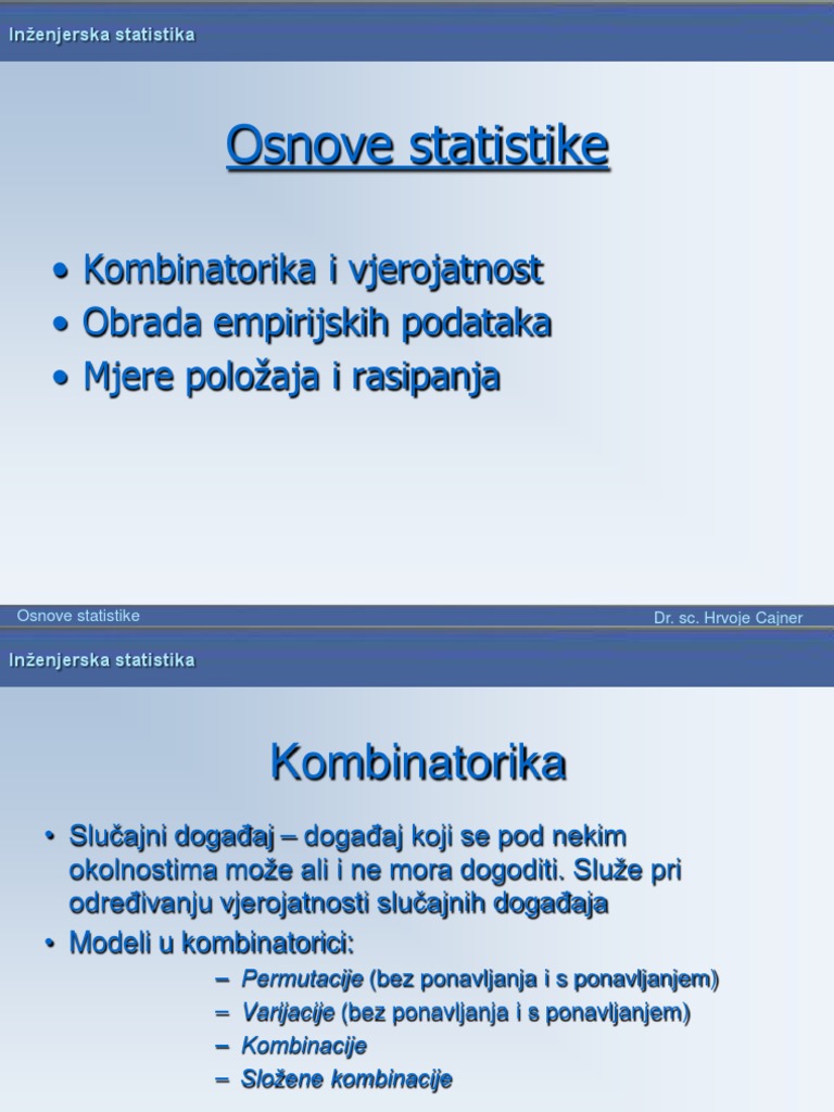Osnove Statistike PDF | PDF