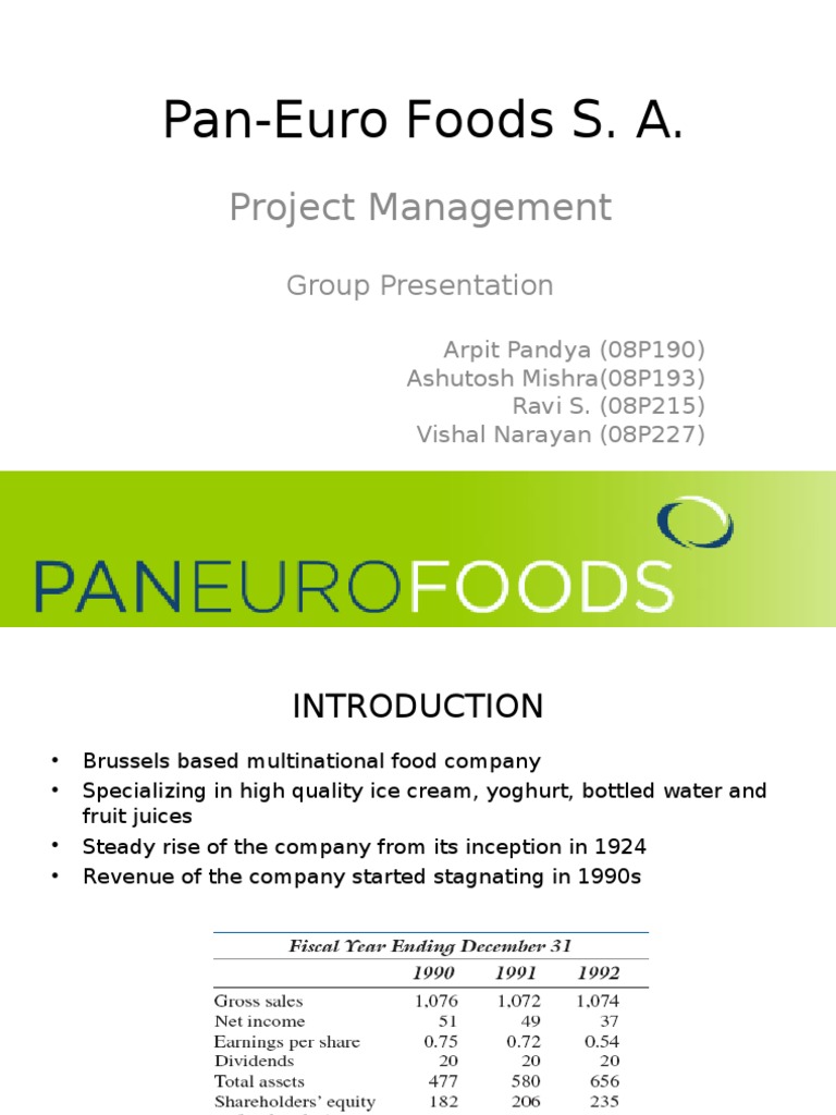 Pan-Euro Foods: Hostile Takeover Strategies | PDF | Takeover | Net ...