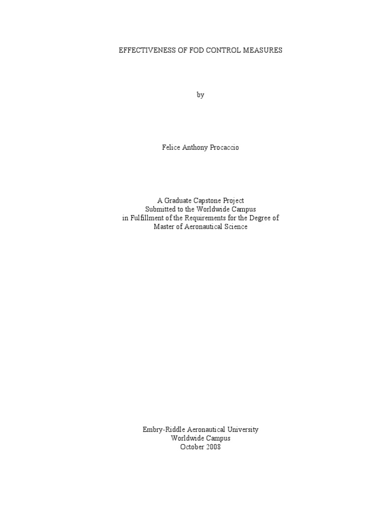 FOD Control Measures Effectiveness Study | PDF | Foreign Object Damage ...