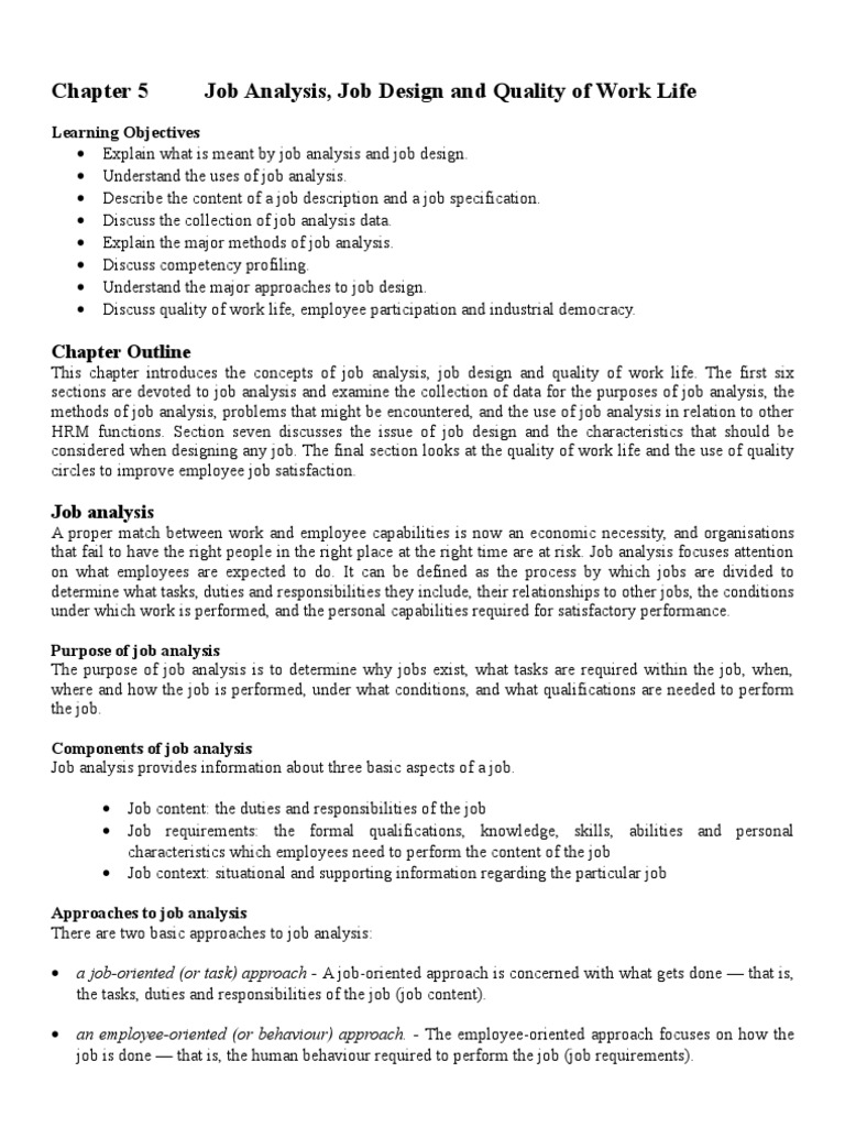 Job Analysis and Design Overview | PDF | Competence (Human Resources ...