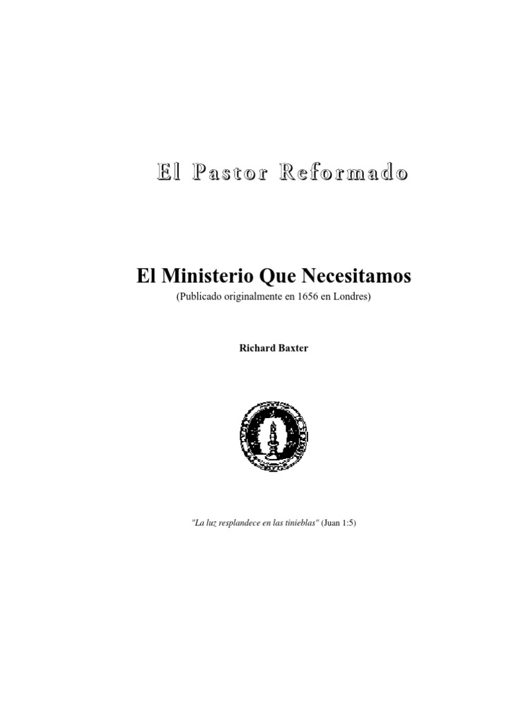 El Pastor Reformado. Richard Baxter | PDF