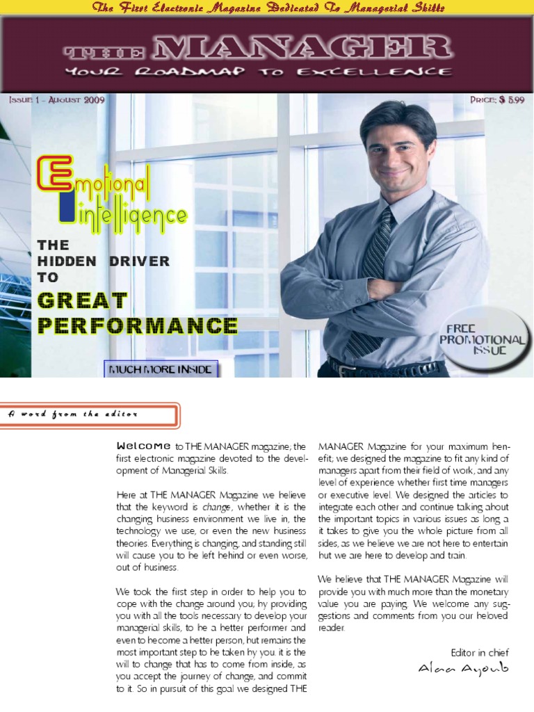 The MANAGER Magazine - Issue 1 | PDF | Goal | Leadership