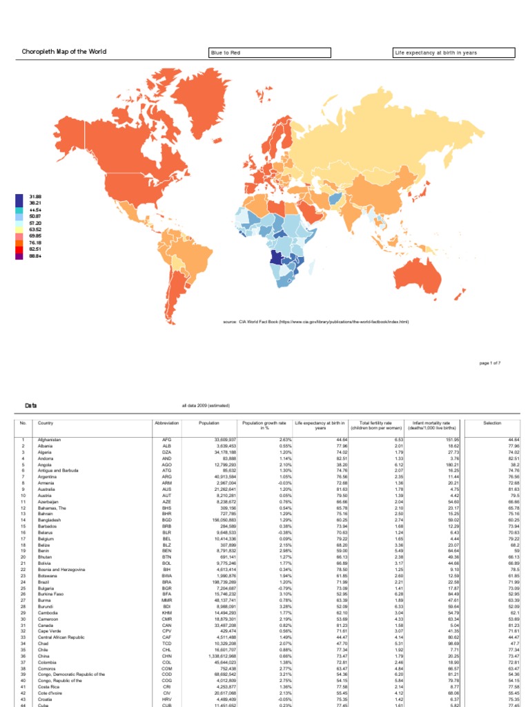 Choropleth Map World Color Scales | PDF | Green | Brown