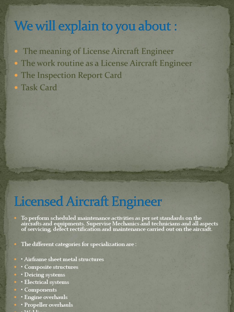 Licensed Aircraft Engineer1 | PDF
