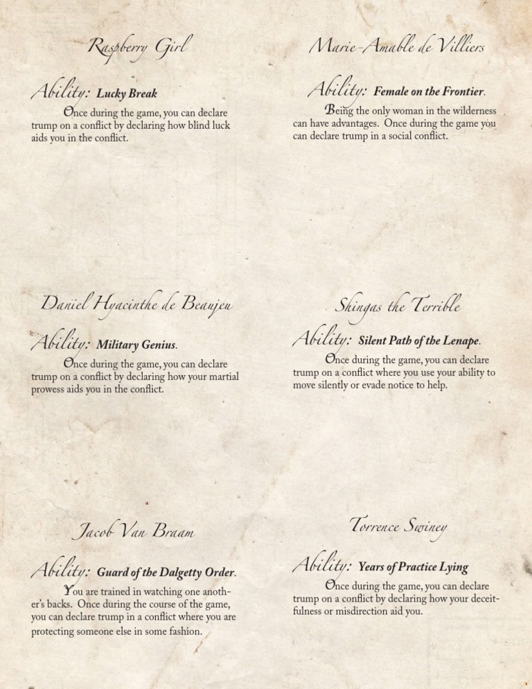 Ability Cards for Game Characters | PDF | History | Law