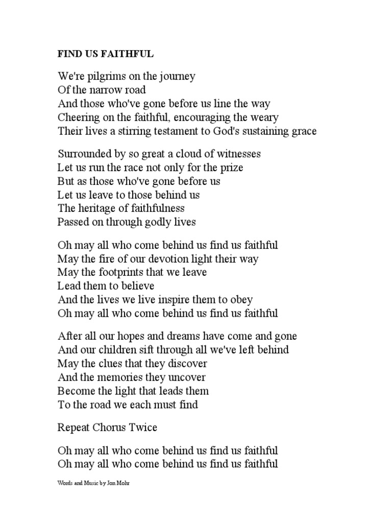 Find Us Faithful | PDF