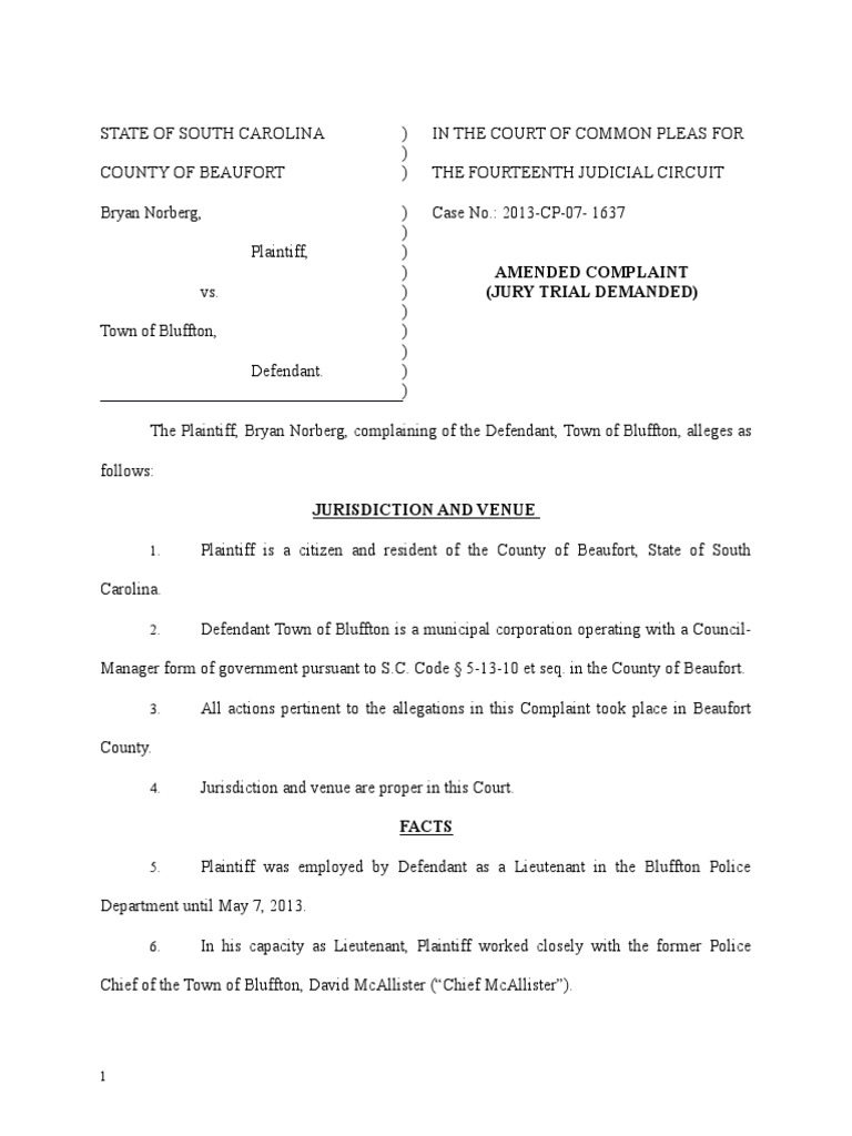 Ex-Police Officer's Whistleblower Suit | PDF | Battery (Crime ...