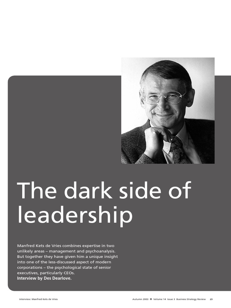 The Dark Side of Leadership | PDF | Narcissism | Charisma
