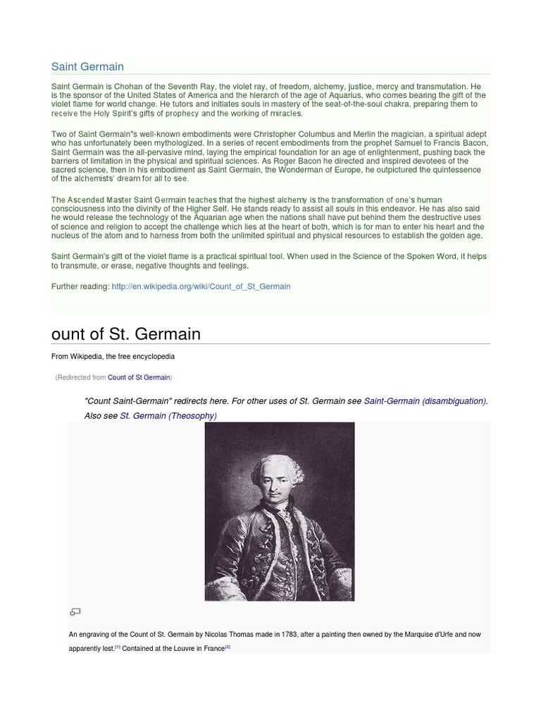 Saint Germain | PDF | Religion And Belief | Science