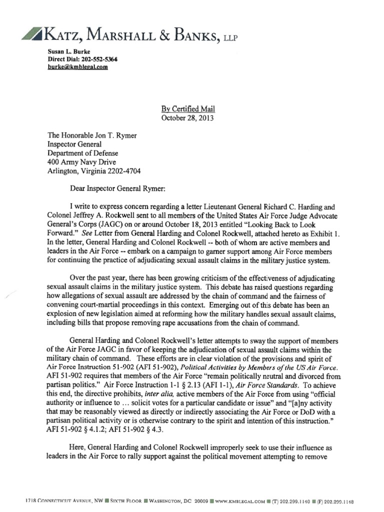 Air Force Letter | PDF | United States Air Force | Judge Advocate ...